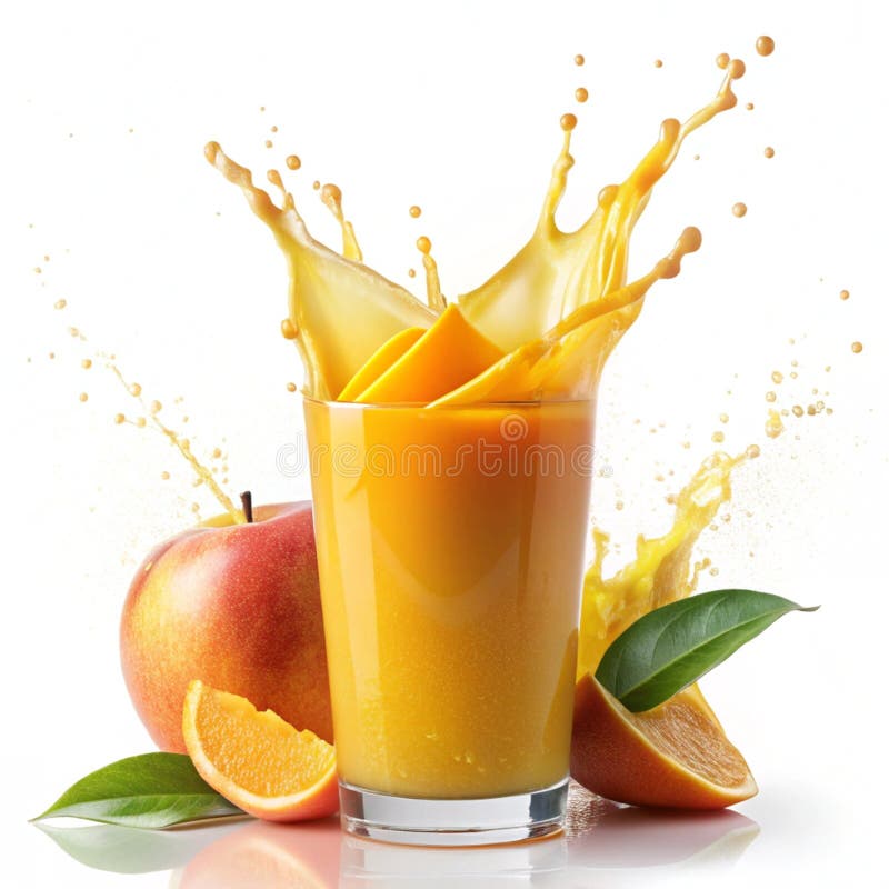 Mango juice splash stock illustration. Illustration of vibrant - 361160262