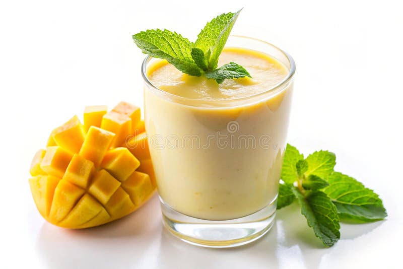 Mango Lassi,isolated on White Background Stock Illustration ...