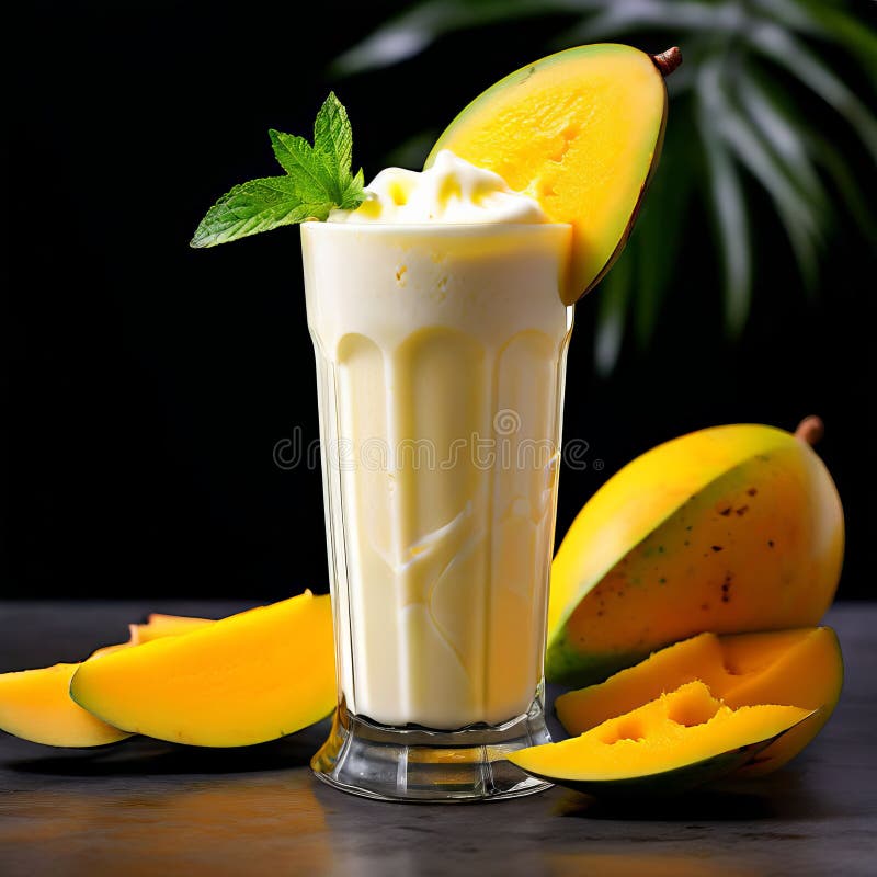 Mango Lassi Smooth and Creamy Mango Lassi Flowing from the Ap Stock ...
