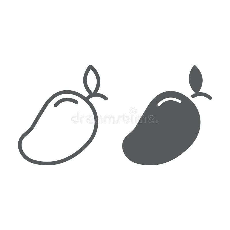 Mango Line Art Icon Logos Set Vector Image Stock Illustration ...