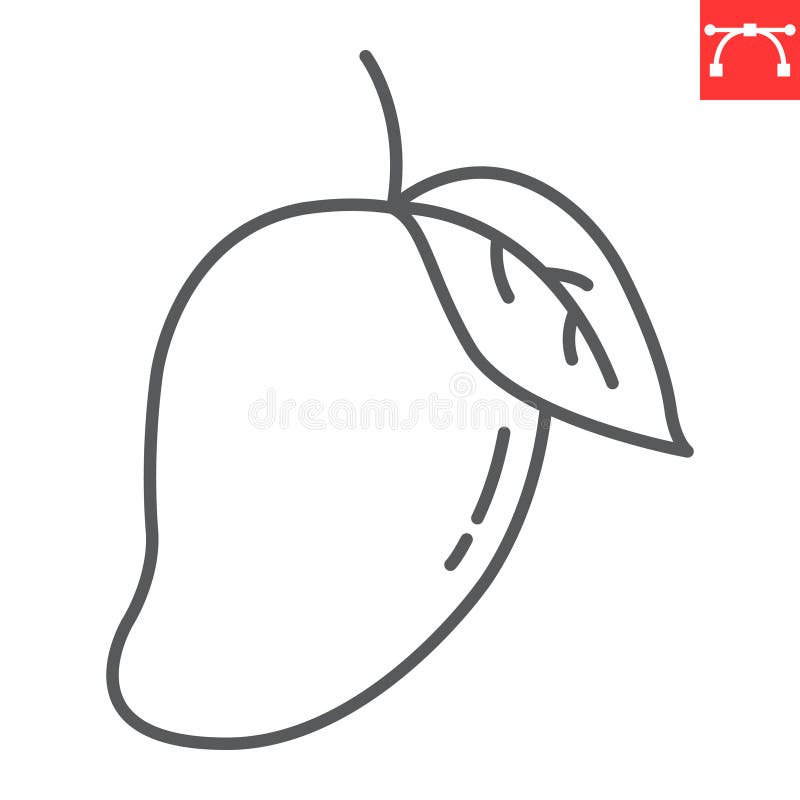 Mango line icon stock vector. Illustration of vegetarian - 326274397