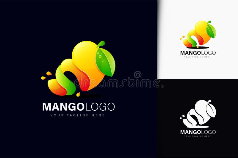 Mango Logo Design with Gradient Stock Vector - Illustration of symbol ...