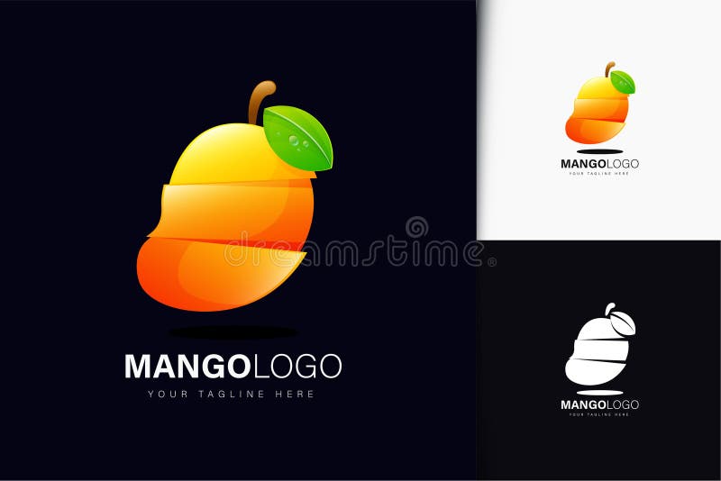 Mango Logo Design with Gradient Stock Vector - Illustration of label ...