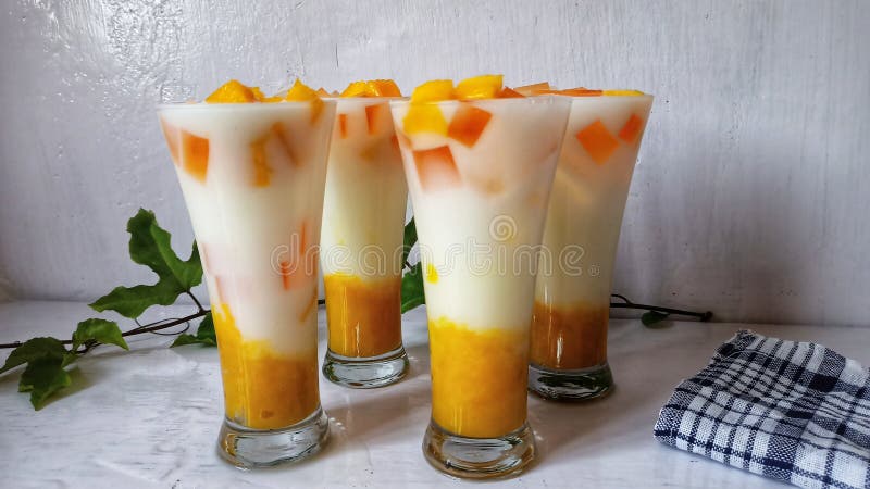 Mango Milk Ice stock image. Image of yellow, glasses - 203760101