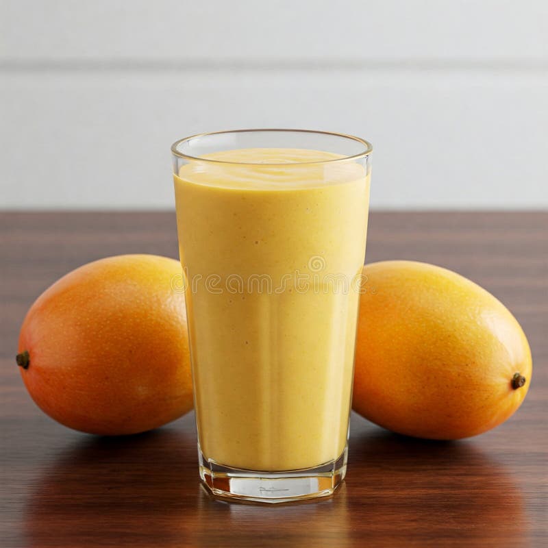 Mango Milkshake Made Fresh Mangos Stock Photos - Free & Royalty-Free ...