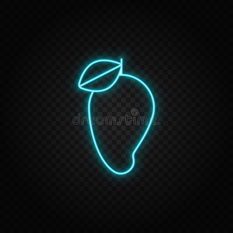 Mango Neon Icon. Blue and Yellow Neon Vector Icon Stock Illustration ...