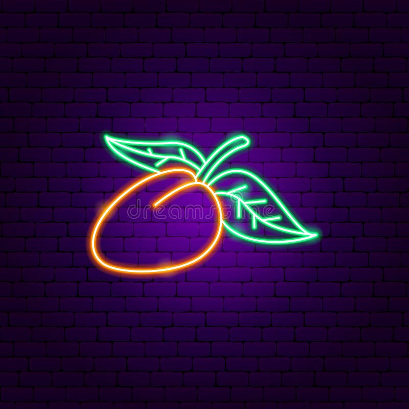 Mango Neon Sign stock vector. Illustration of vegetarian - 228694755