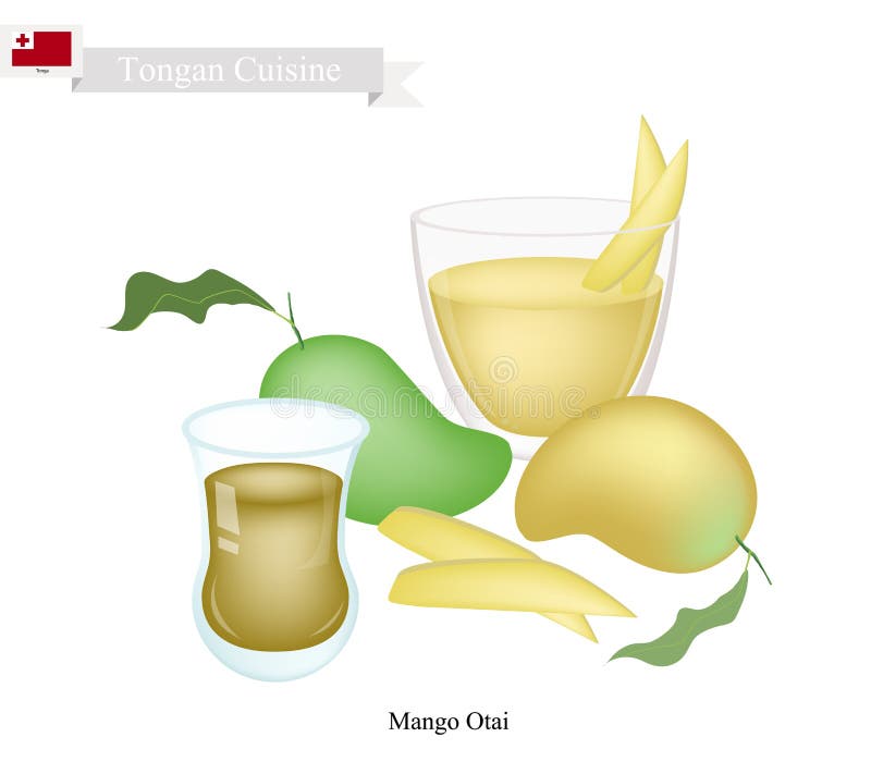 Mango Otai O Mango Tongano Del Coco Y Maduro Ilustración del Vector ...