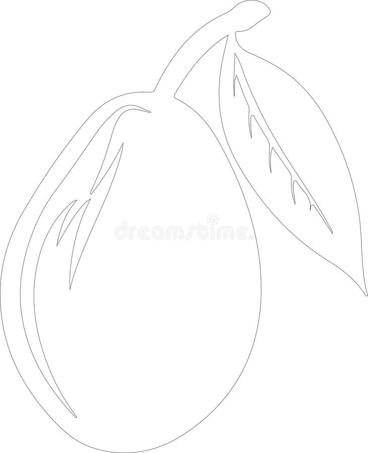 Mango Outline Silhouette Generative Ai Stock Vector - Illustration of ...
