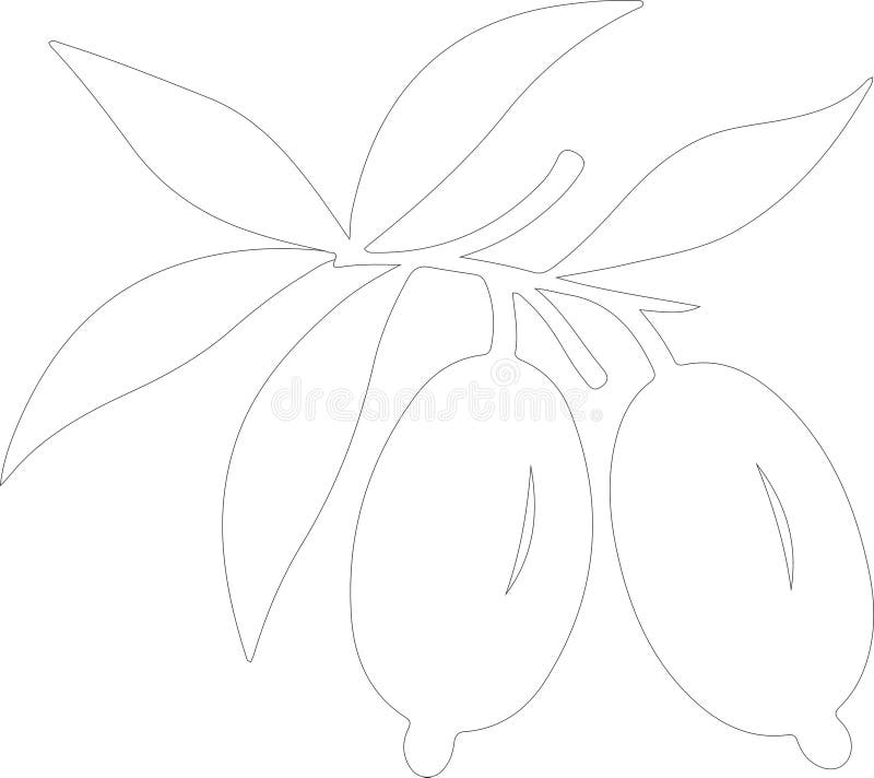 Mango Outline Silhouette Generative Ai Stock Vector - Illustration of ...