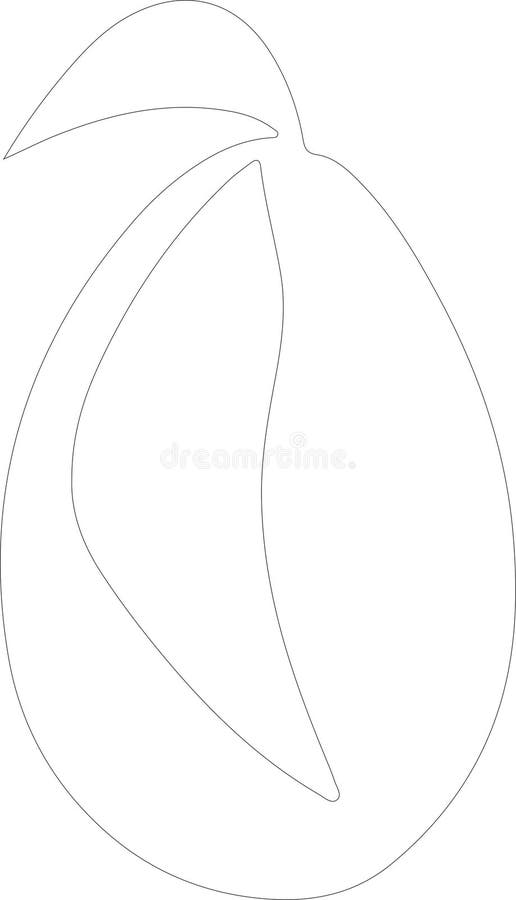 Mango Outline Silhouette Generative Ai Stock Vector - Illustration of ...