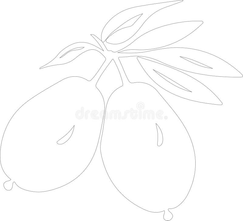 Mango Outline Silhouette Generative Ai Stock Vector - Illustration of ...