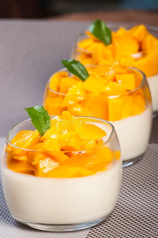 Mango panna Cotta stockfoto. Bild von nahrung, schön - 31819138