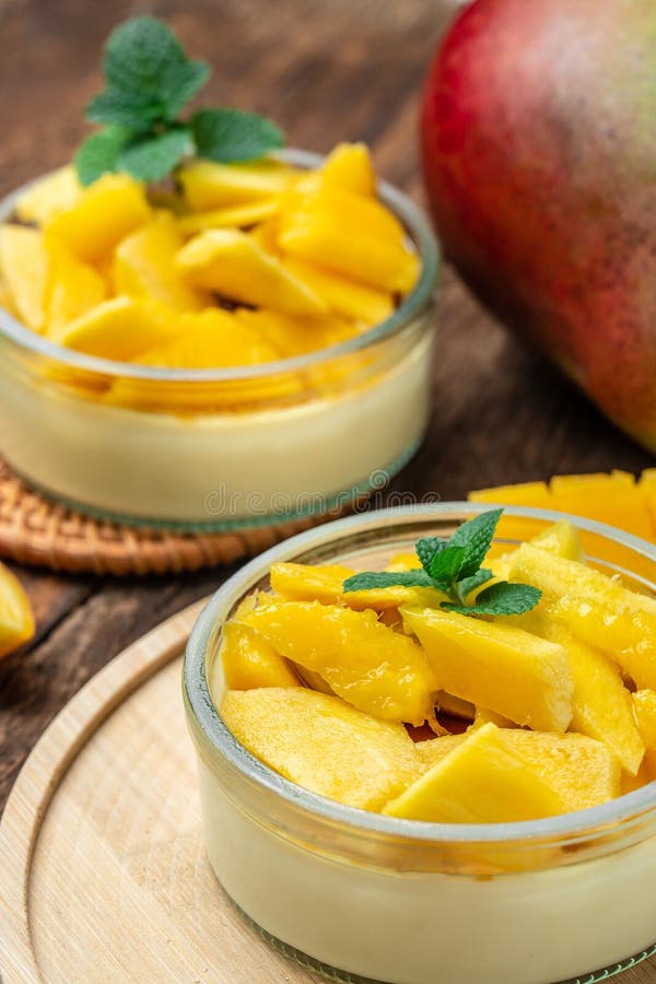 Mango Panna Cotta. Vertical Image Stock Photo - Image of food, foodie ...