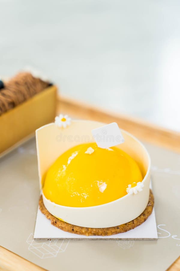 Mango and Passion Fruit Mousses Cake Stock Photo - Image of tasty ...