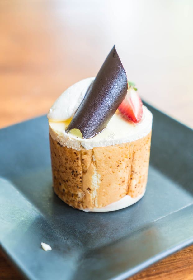 Mango and Passion Fruits Mousse Cake Stock Photo - Image of sweet ...