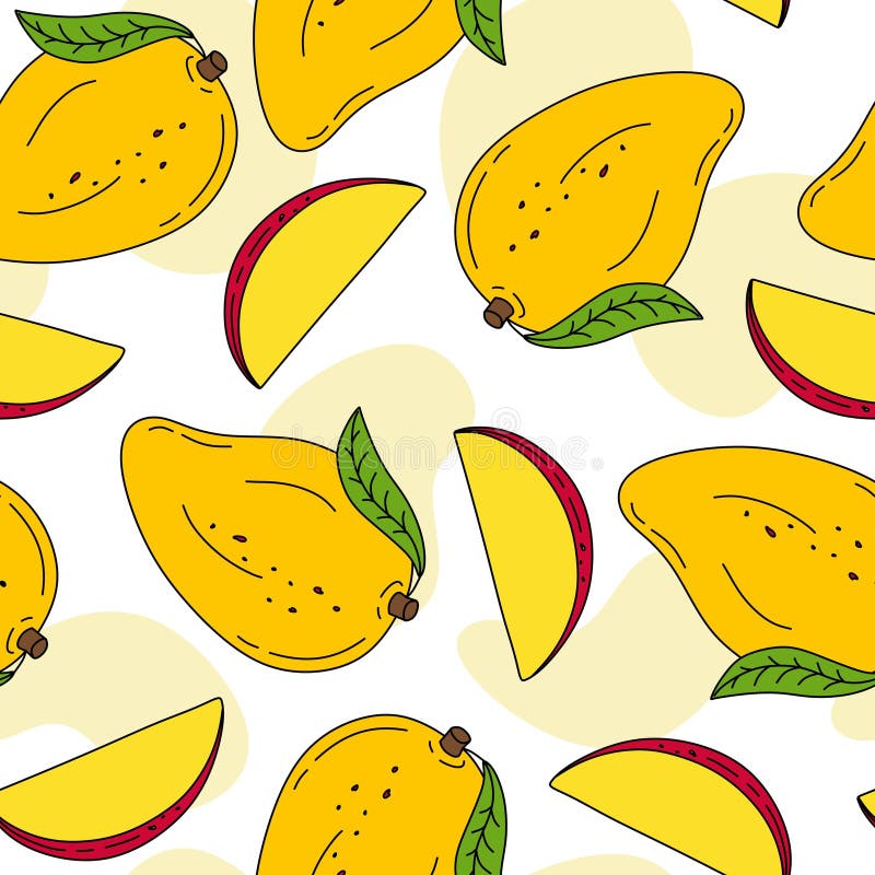 Mango Pattern Seamless on White Background Vector Illustration Stock ...