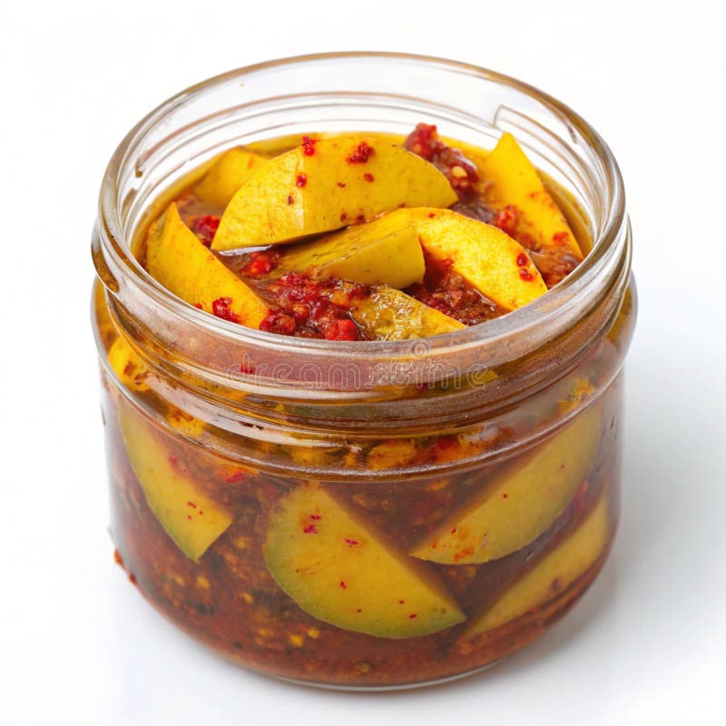 Mango Pickle Isolated on White Background Stock Illustration ...