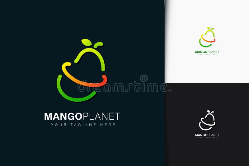 Mango Planet Logo Design with Gradient Stock Vector - Illustration of ...