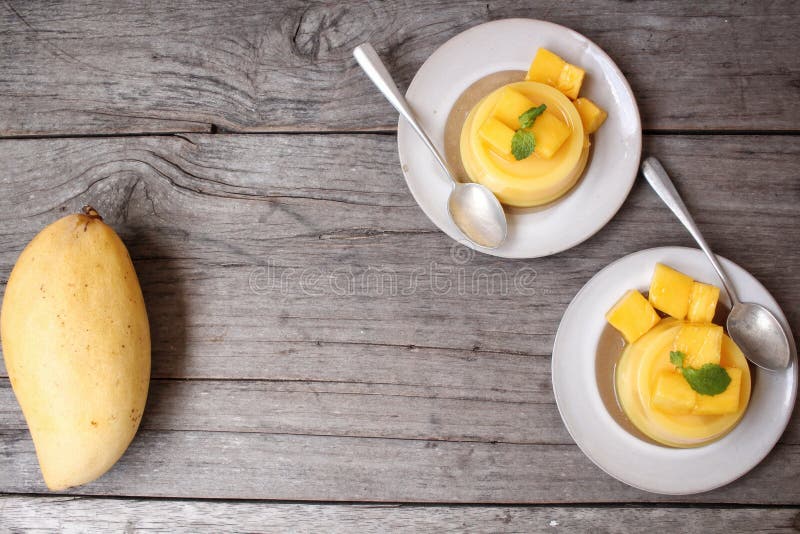 Mango pudding stock photo. Image of tropical, sweet, cake - 89168212