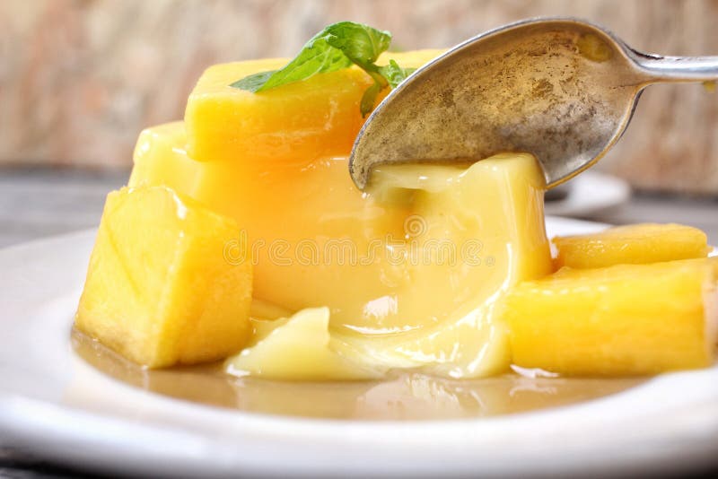 Mango pudding stock photo. Image of summer, close, tropical - 89168216