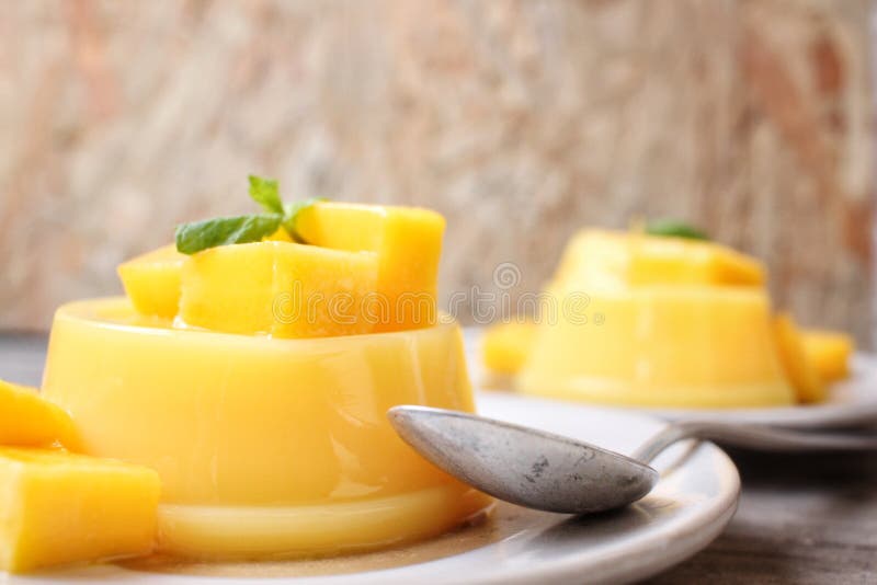 Mango pudding stock image. Image of fresh, summer, orange - 89168219