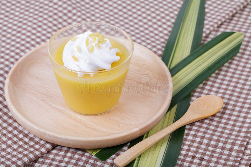 Mango pudding,Thai dessert stock image. Image of closeup - 74456499