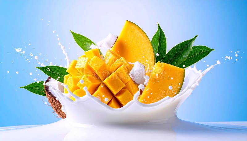 .Mango Pulp Tropical Smoothie Motion. Background Concept. Generated ...