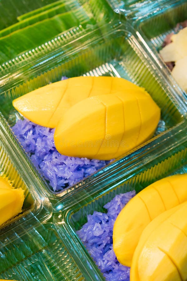 Mango and Purple Sticky Rice Stock Image - Image of asia, rice: 94220421