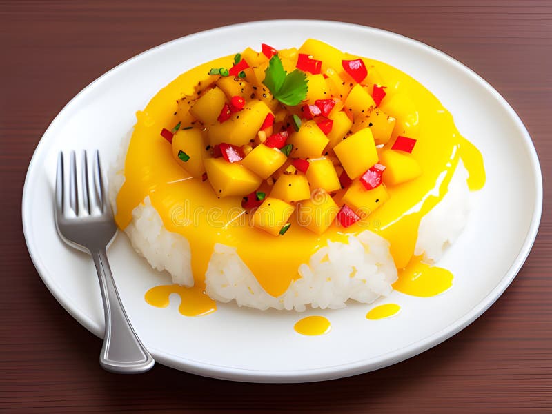 Mango with Mango and Rice, Mango and Coconut Milk - Thai Food, Ai ...
