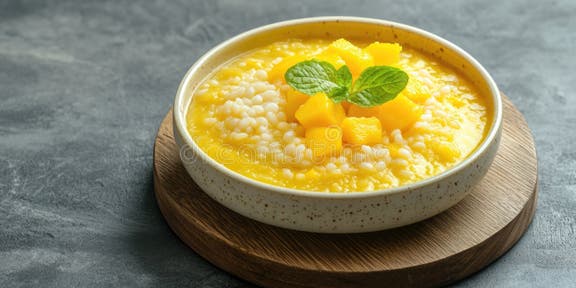 Mango Rice Pudding stock image. Image of mango, summer - 359851709