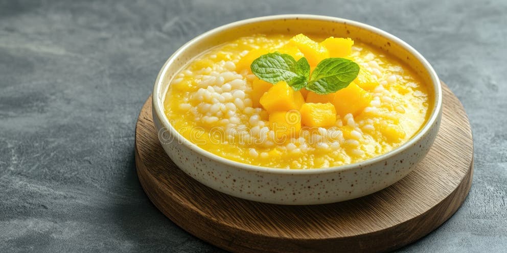 Mango Rice Pudding stock image. Image of mango, summer - 359851709