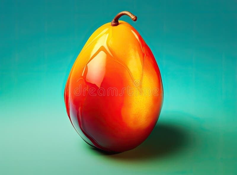 Mango with Rind and Leaves on White Background Stock Image - Image of ...