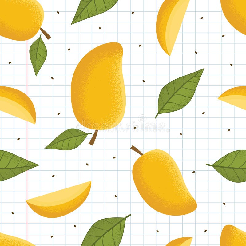 Mango seamless pattern stock vector. Illustration of leaf - 159542398