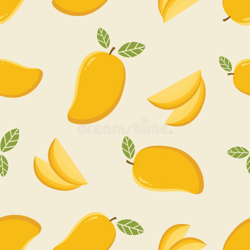 Mango Seamless Pattern Background Stock Vector - Illustration of orange ...