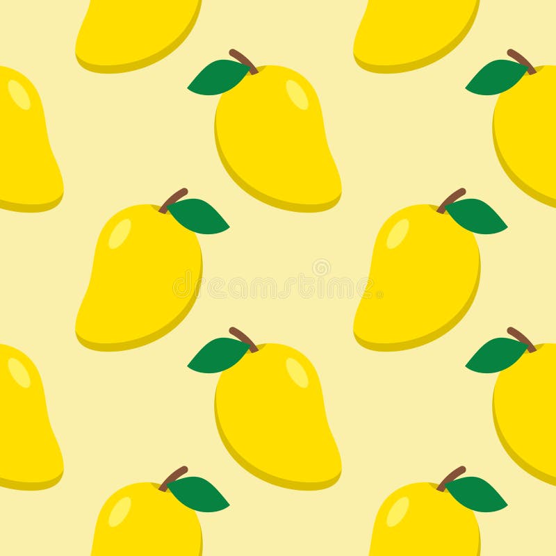 Mango Seamless Pattern Flat Design Vector Illustration Stock Vector ...
