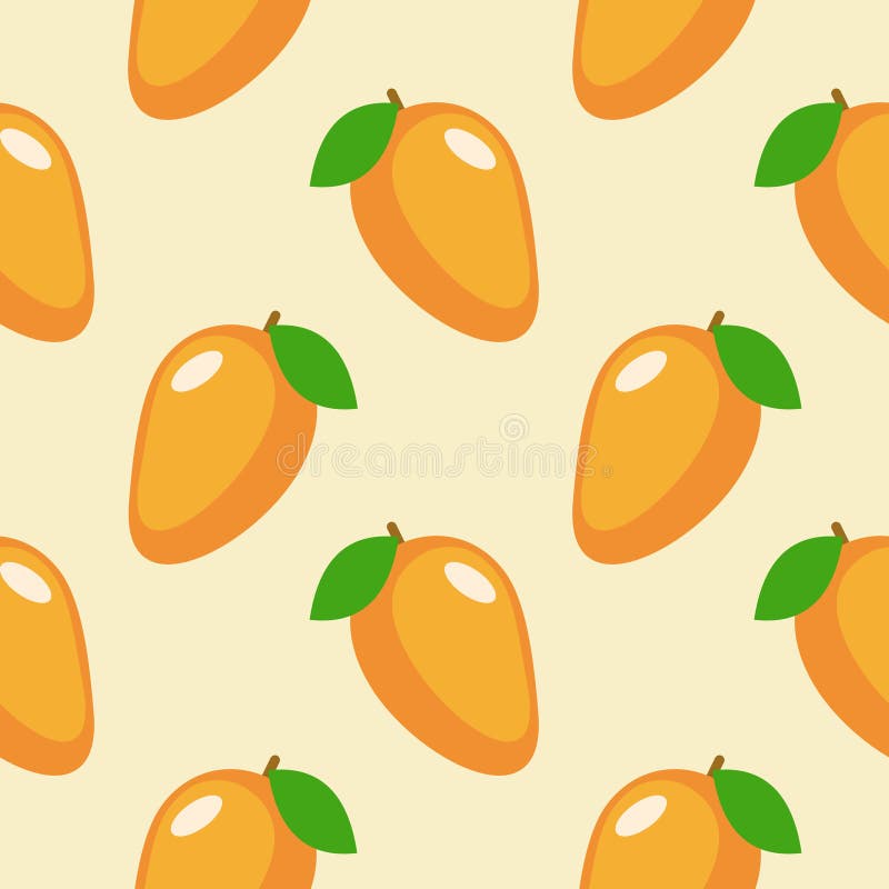 Mango Seamless Pattern Flat Design Vector Illustration Stock Vector ...