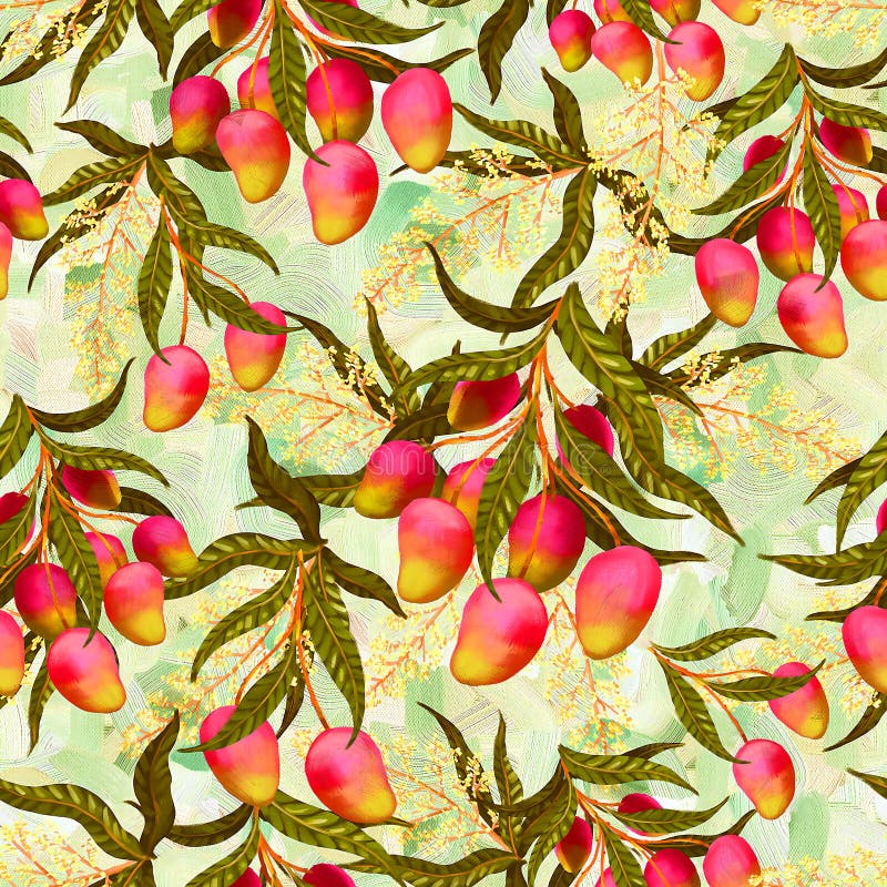 Mango pattern stock illustration. Illustration of flower - 276584629