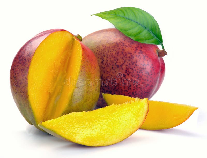 Mango with section. stock photo. Image of gourmet, leaf - 15466474