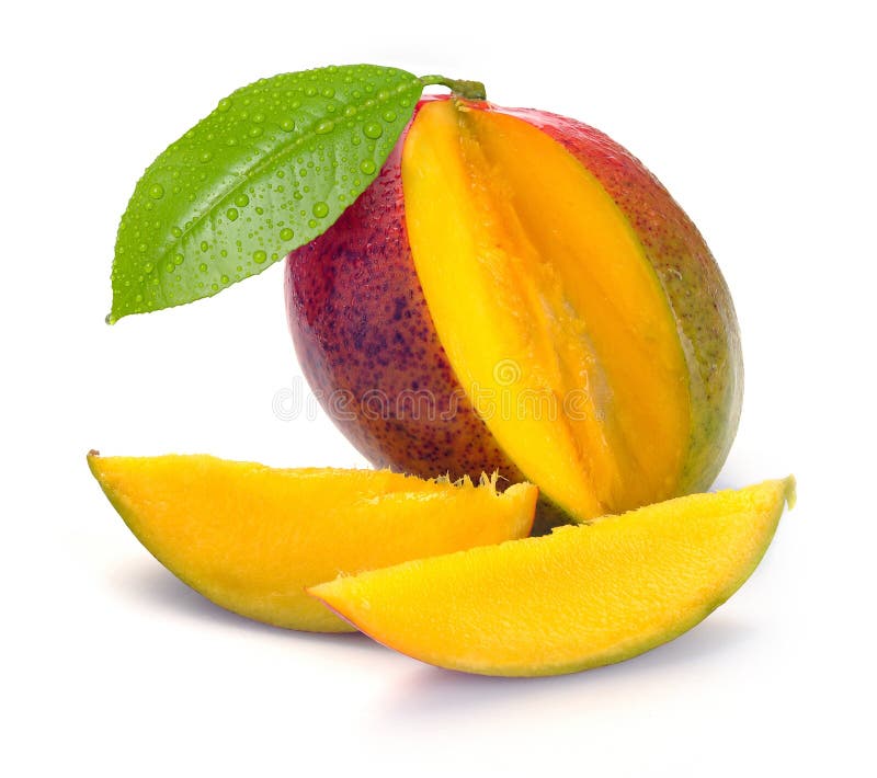 Mango with section. stock photo. Image of gourmet, leaf - 15466474
