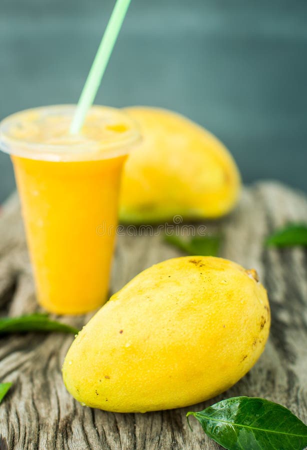 Mango Shake. Fresh Tropical Fruit Smoothies Stock Photo - Image of ...