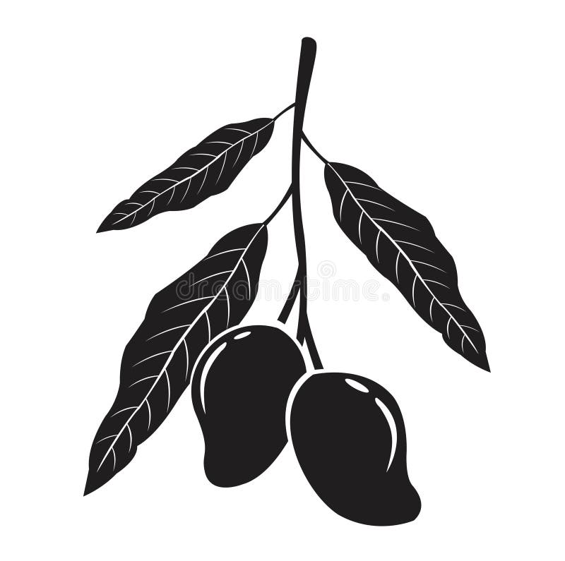 Mango Silhouette Icon Vector Stock Vector - Illustration of fresh ...