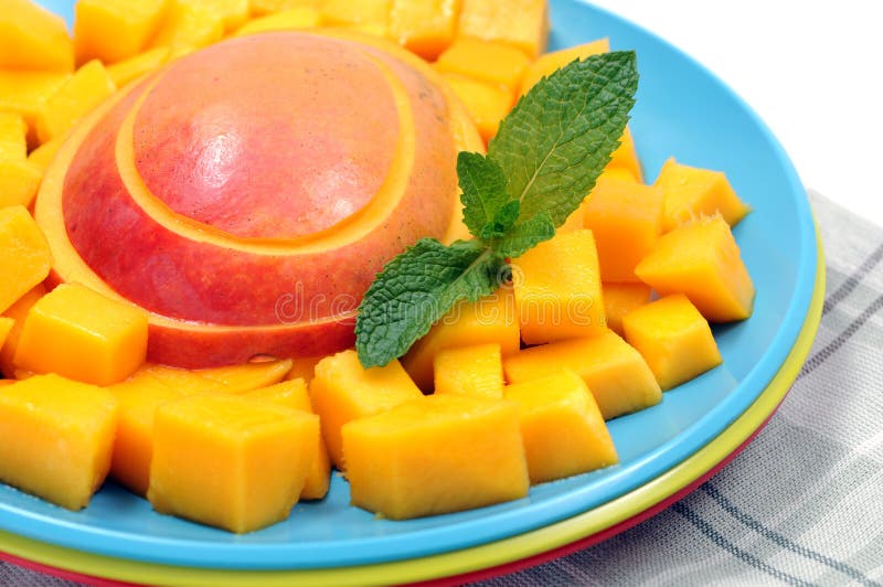 Mango slice stock photo. Image of gourmet, white, dessert - 31337238