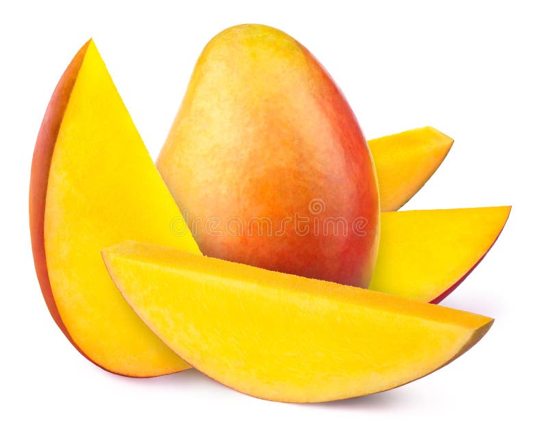 Mango with slice isolated stock image. Image of background - 74233295