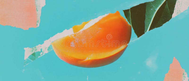 Mango Slice in a Minimalistic Scrapbook-style Composition with Soft ...