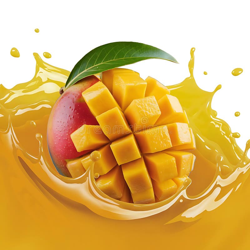 Mango Slice with Splash for Food and Beverage Projects Stock ...