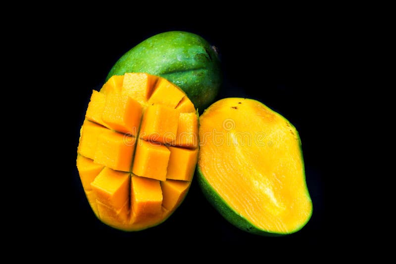 Mango Slices Isolated on Black Background, Perfect for Smartphone ...