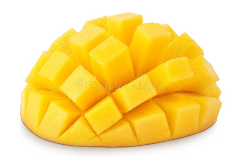 Mango Slices Isolated on White Background with Full Depth of Field ...