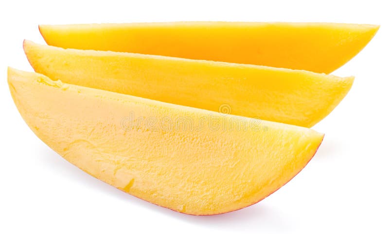 Mango Slices. Isolated on a White Background Stock Photo - Image of ...