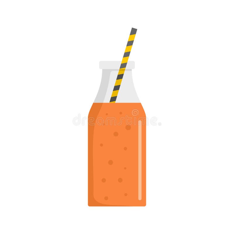 Mango Smoothie Icon, Flat Style Stock Illustration - Illustration of ...